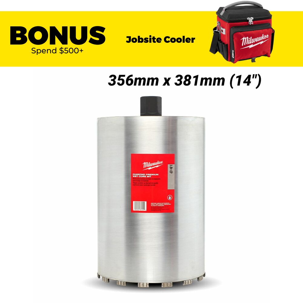 Milwaukee 48173140 356mm x 381mm (14") Diamond Premium Wet Core Bit