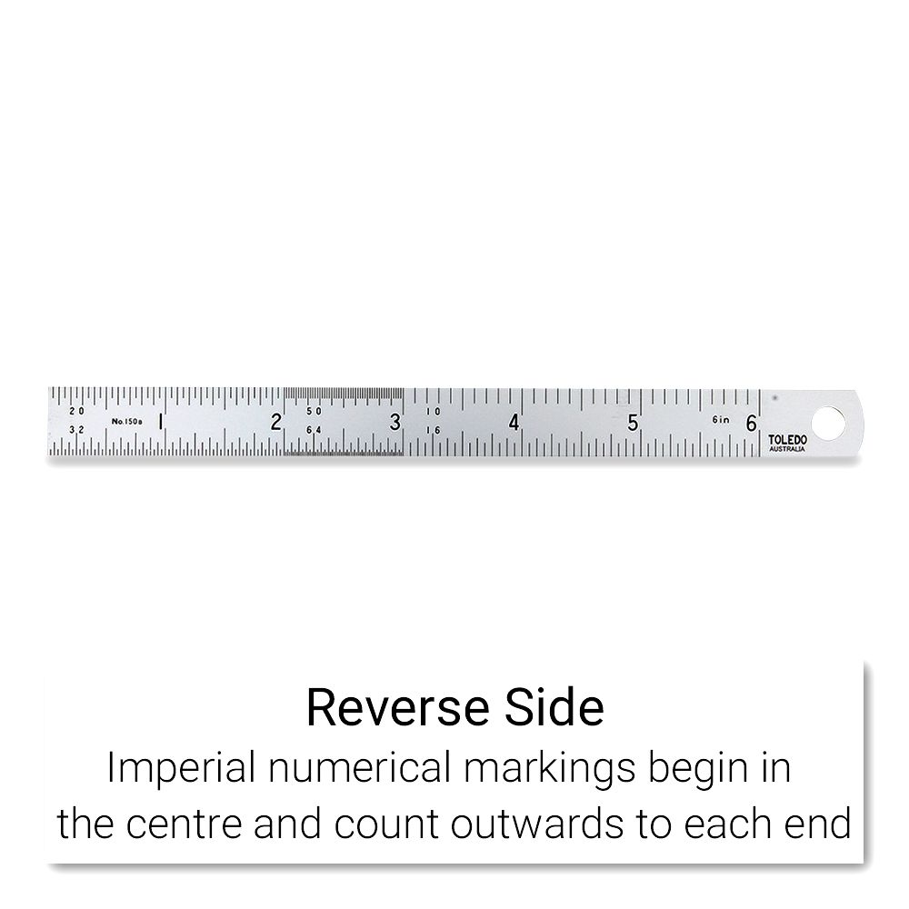Toledo 150B/6 150mm (6") Stainless Steel Metric & Imperial Ruler