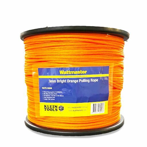 Wattmaster WATPL1000M 1000m x 3mm Orange UV Stabilised Anti-Rot Pulling ...