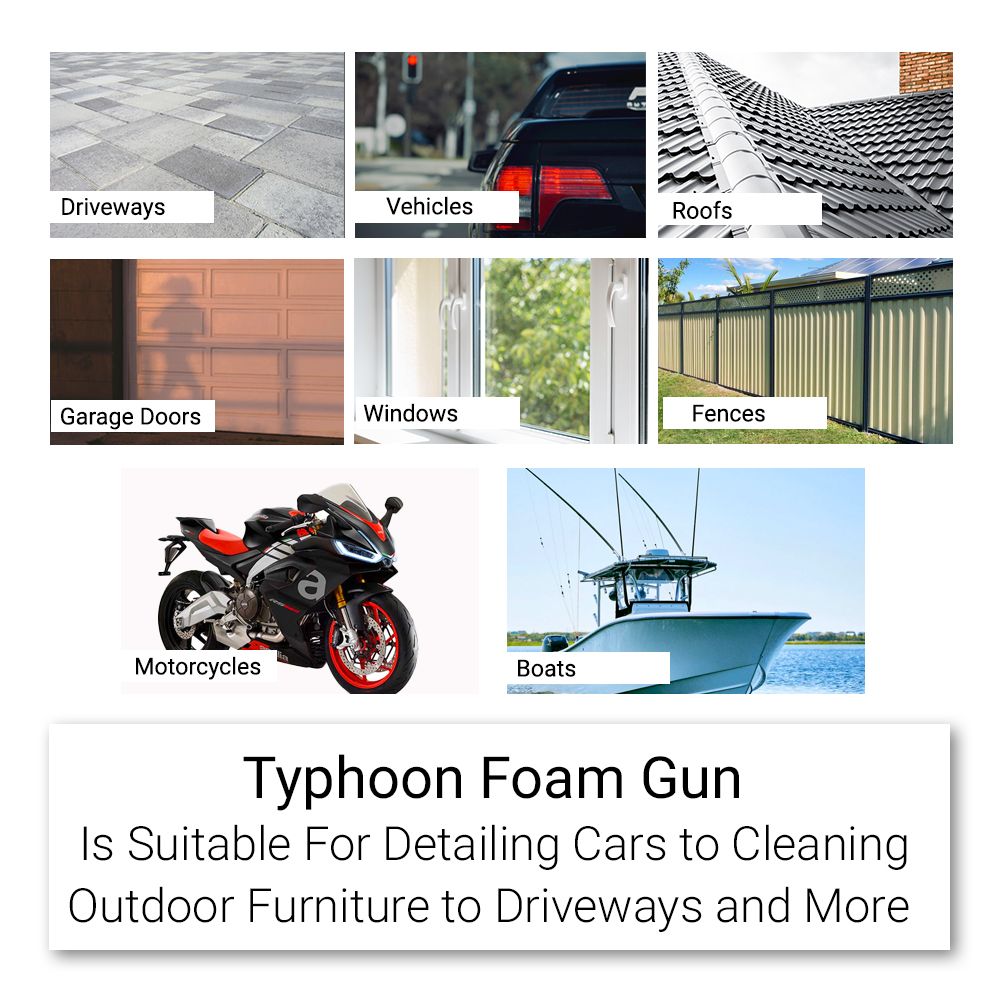 Typhoon TFJN14 1L Adjustable Detergent and Foam Gun with 1/4" Quick ...