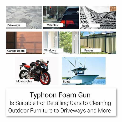 Typhoon TFJN14 1L Adjustable Detergent and Foam Gun with 1/4" Quick ...