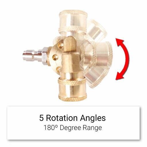 Typhoon T1805AC 1/4" BSPT Female to Male 180" Rotation 5 Angle Coupler