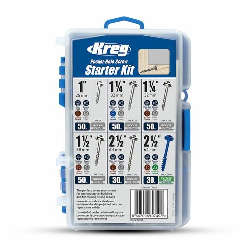 Kreg KR-SK04 260pce Assorted Pocket Hole Screw Starter Kit