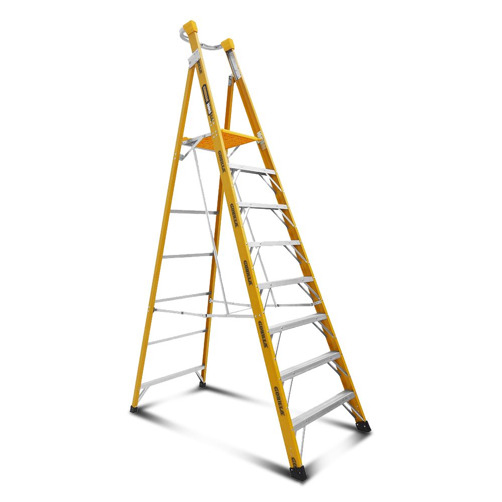 Gorilla FPL008-HD 8-Step 2.4m 180kg Fibreglass Aluminium Industrial ...