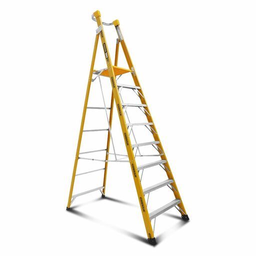 Gorilla FPL008-HD 8-Step 2.4m 180kg Fibreglass Aluminium Industrial ...