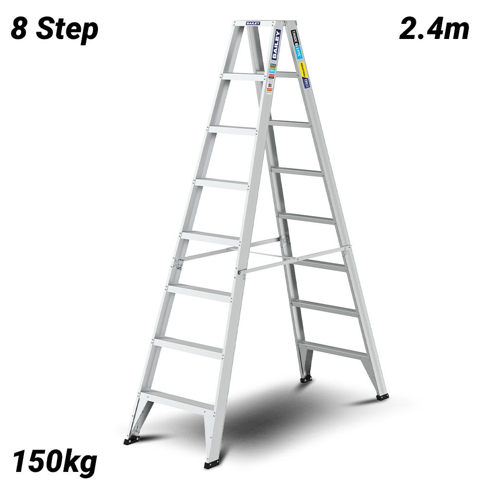 Bailey FS14143 150kg 2.4m 8 Step Trade LYTE Aluminium Double Sided Ladder
