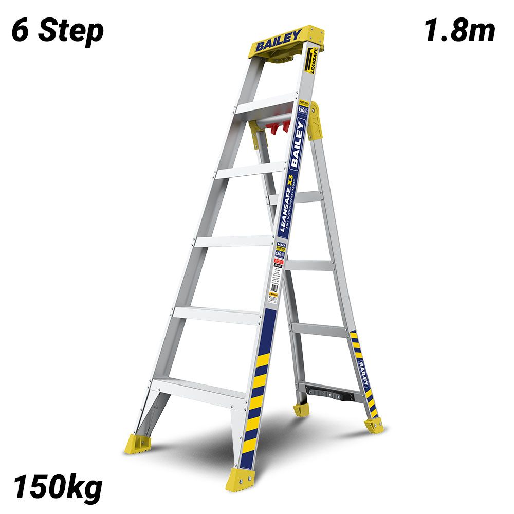 Bailey FS14129 150kg 1.8m 6 Step Aluminium X3 SLS 3-in-1 Ladder