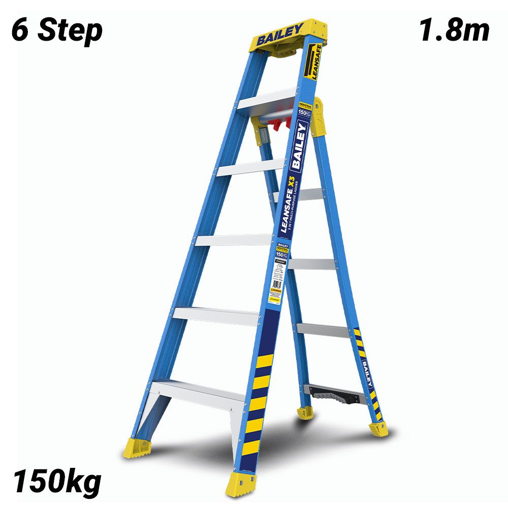 Bailey FS14147 150kg 1.8m 6 Step X3 Fiberglass 3 in 1 Ladder