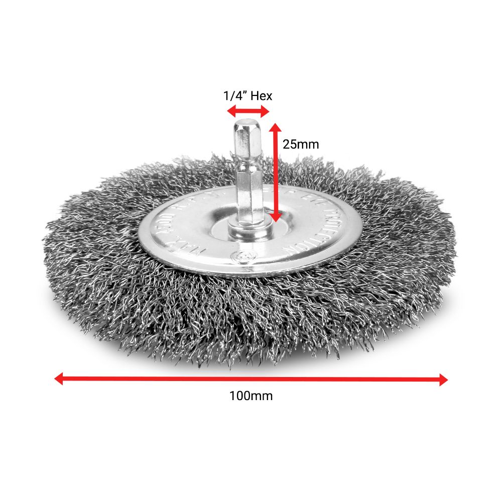 Xtorque XSB100M 100mm Steel Crimp Wire Wheel Brush