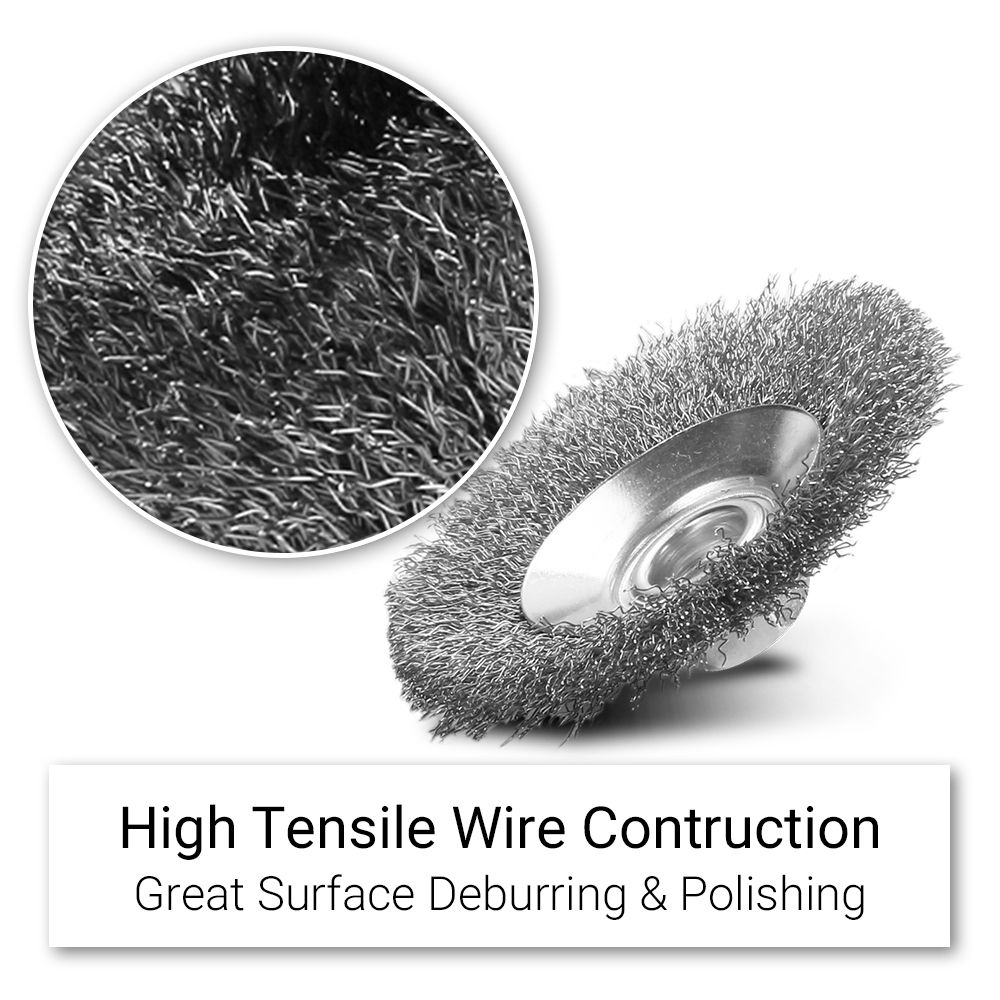 Xtorque XSSB100B 100mm Stainless Steel Crimp Wire Bevel Brush