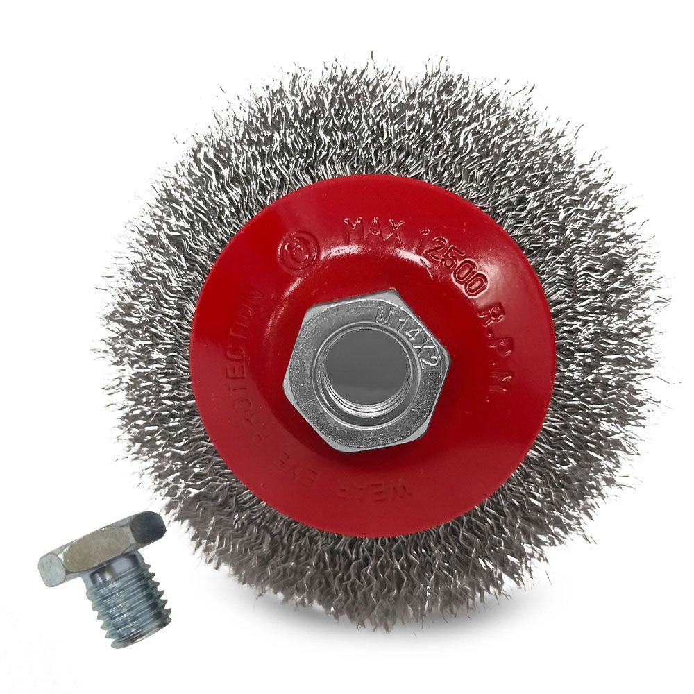 Xtorque XSSB100B 100mm Stainless Steel Crimp Wire Bevel Brush