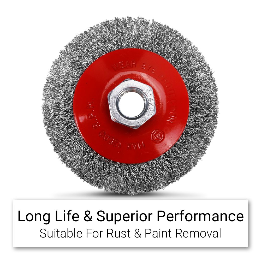 Xtorque XSSB100B 100mm Stainless Steel Crimp Wire Bevel Brush