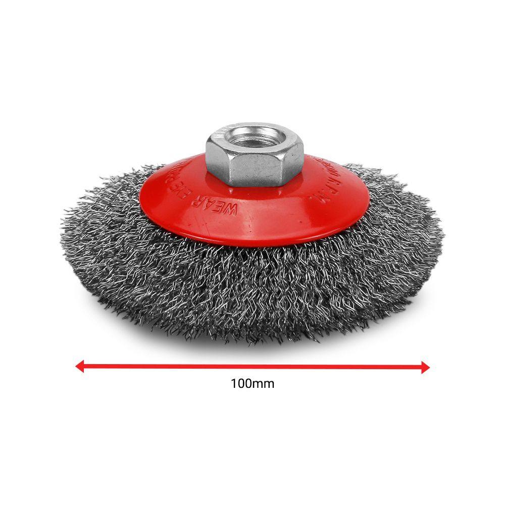 Xtorque XSSB100B 100mm Stainless Steel Crimp Wire Bevel Brush