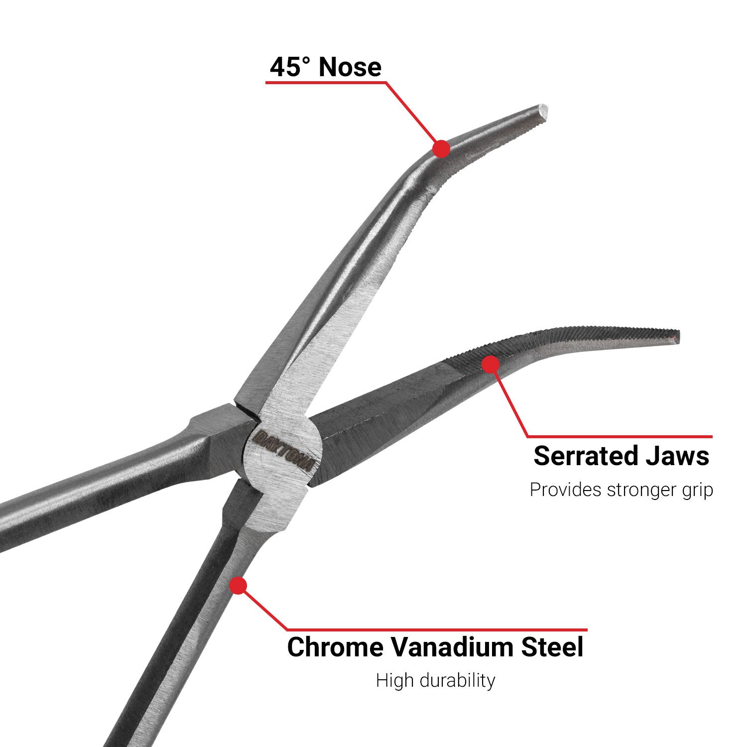 Daytona D164NP 4pce 405mm (16") Extra Long Reach Nose Plier Set