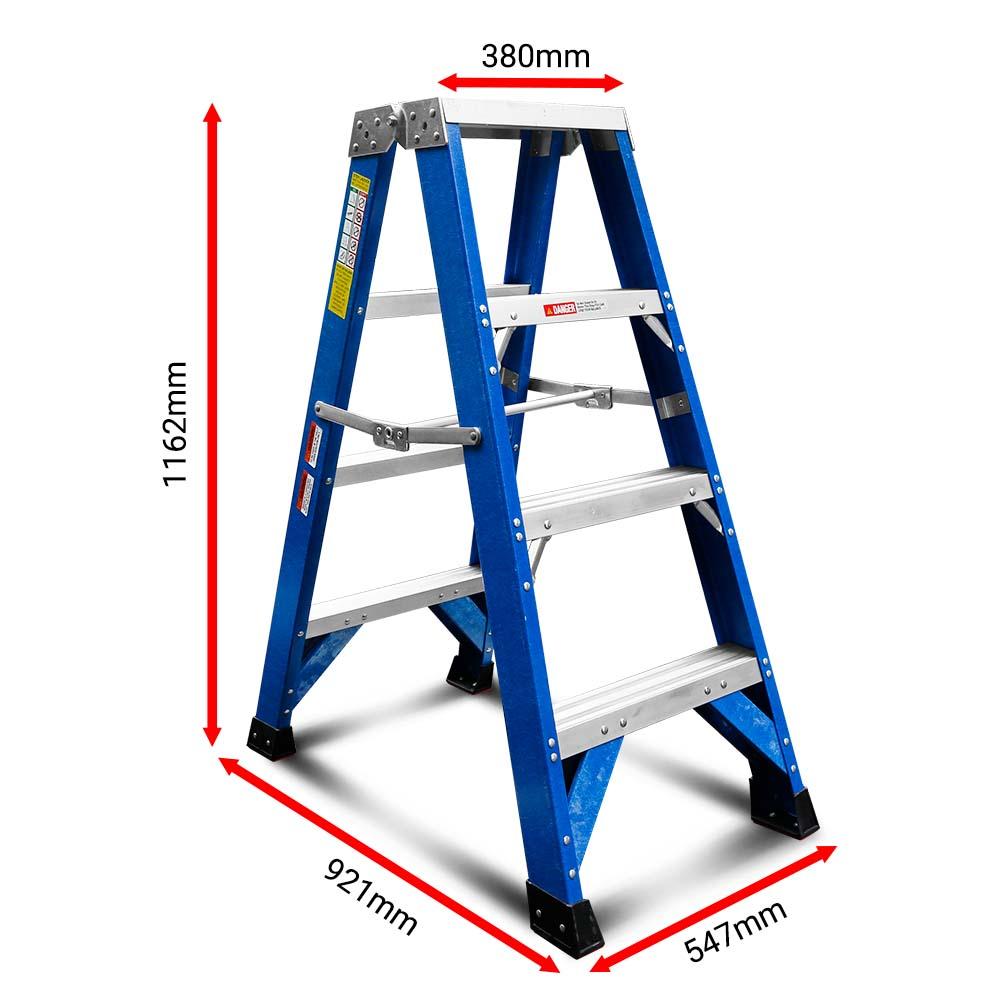 Climbrite CDSTEP3 1.2m 3-Step Fibreglass Double Sided Ladder