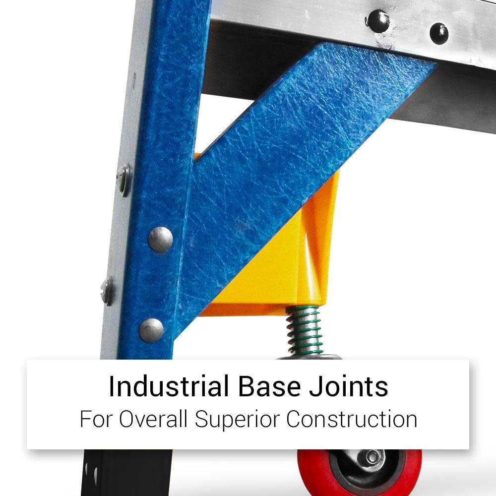Climbrite CSTEP7 2.1m 7-Step Fibreglass Platform Ladder On Wheels