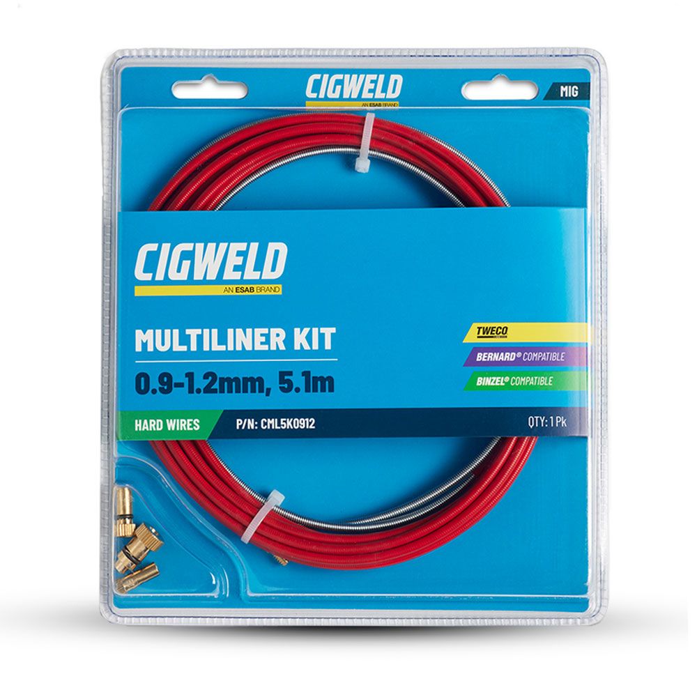Cigweld CML5K0912 0.9mm-1.2mm Red Multi Liner Kit