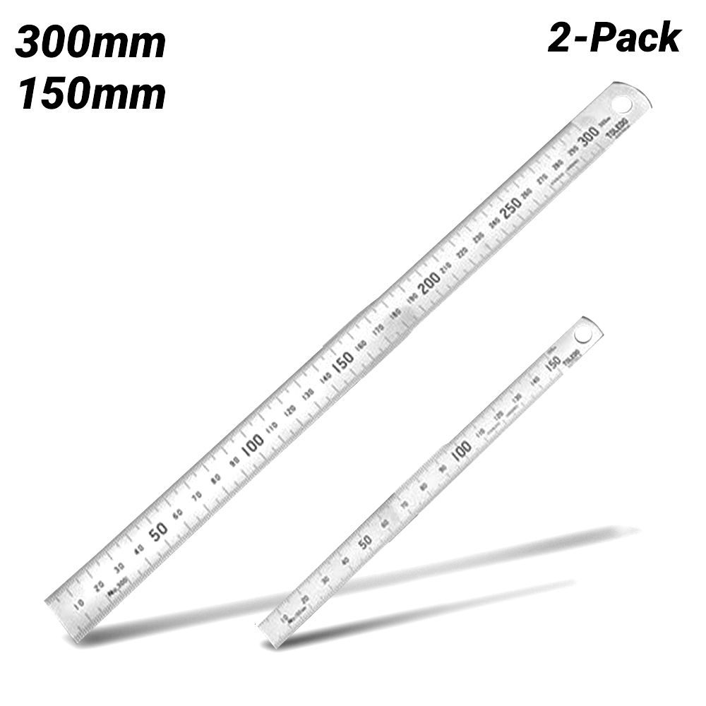 Toledo TRS01 2pce 150mm & 300mm Stainless Steel single Sided Ruler Set