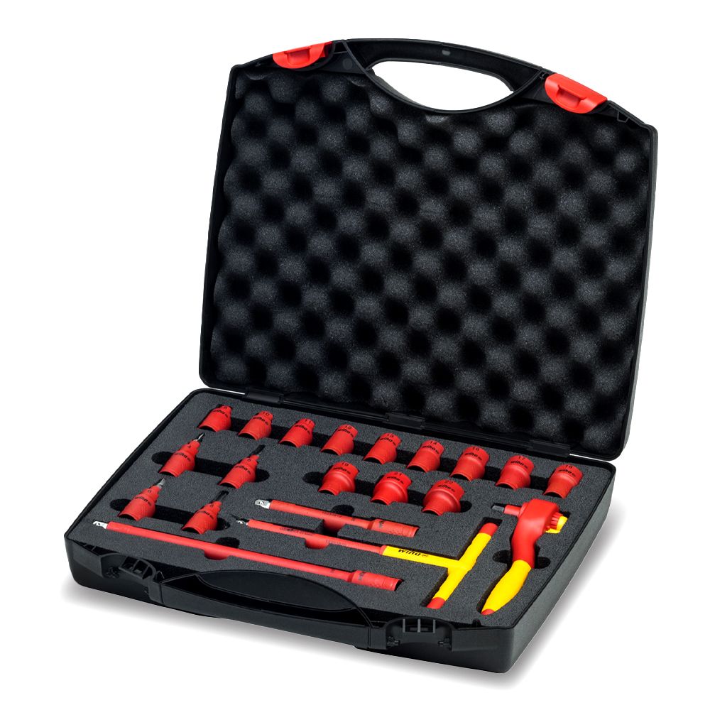 Wiha 43023 21pce 3/8" Drive 8mm-22mm Insulated Socket Set with 6 Point ...