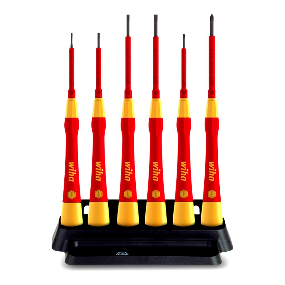 Wiha 42989 7pce Slotted, Phillips PicoFinish® Electric Fine Screwdriver Set
