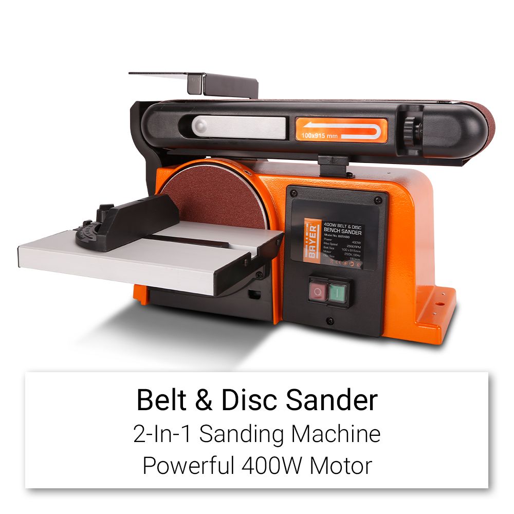 Bayer BBS400 400W 2-In-1 Belt & Disc Bench Sander