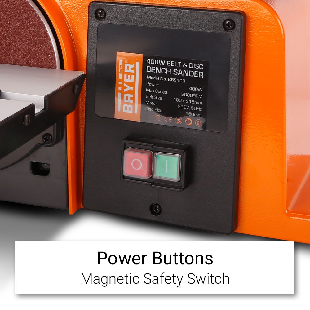 Bayer BBS400 400W 2-In-1 Belt & Disc Bench Sander