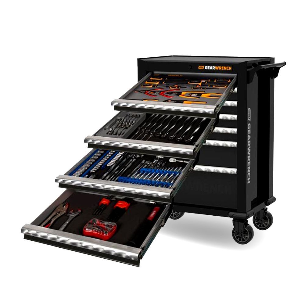 GEARWRENCH 77016 204pce Combination Tool Kit with 7 Drawer Roller Cabinet