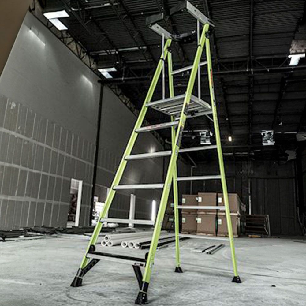 Little Giant Ladder Systems 19306 1.83m (6')170kg Fiberglass Fortress 6 Step Platform Ladder ...