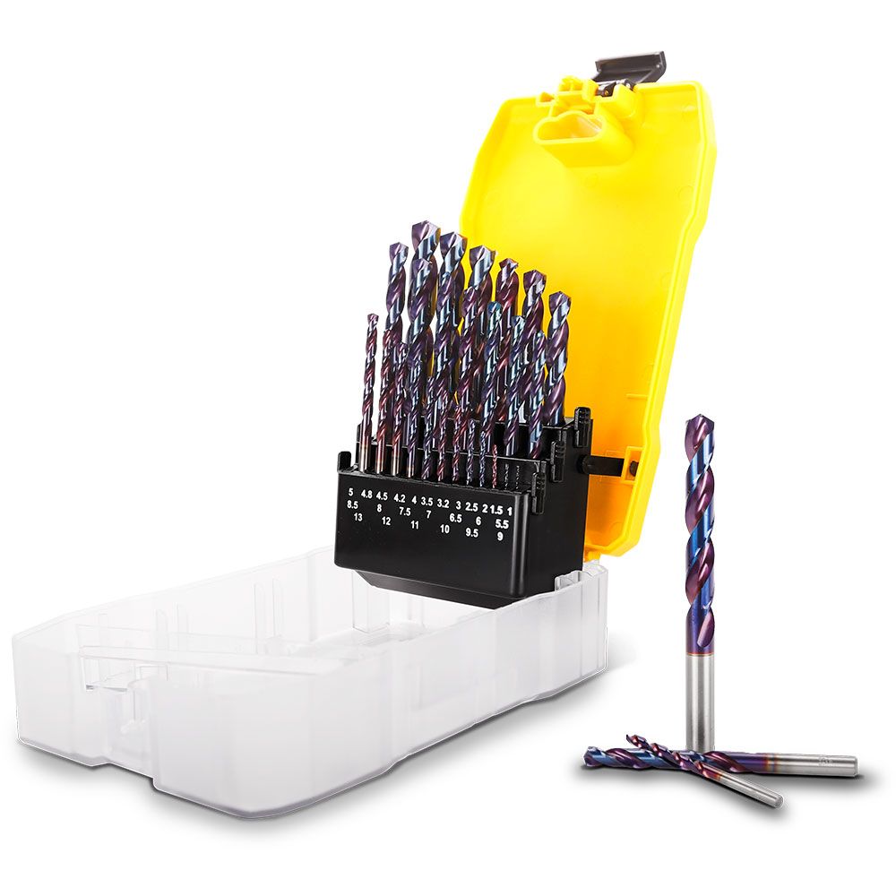 Xtorque XNTD25 25pce HSS Metric Nano Coated TiAIN Drill Bits Set Ideal For Stainless Steel