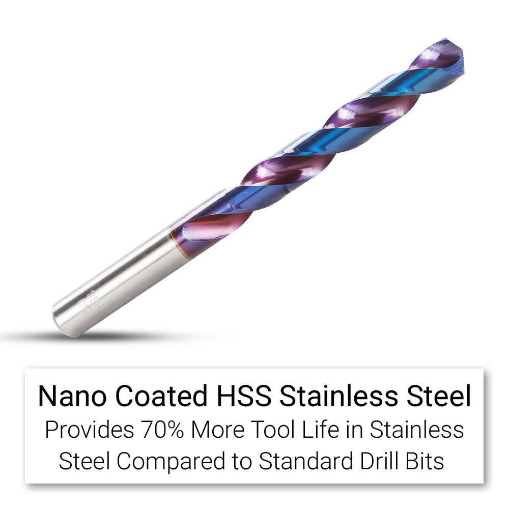 Xtorque XNTD25 25pce HSS Metric Nano Coated TiAIN Drill Bits Set Ideal For Stainless Steel