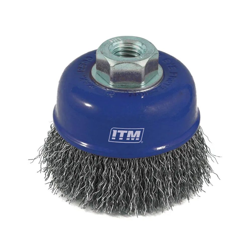 ITM TM7010-075 75mm Multi Thread Steel Crimp Wire Cup Brush