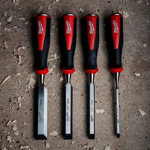Milwaukee 4932479897 4pc Beveled Edge Chisel Set
