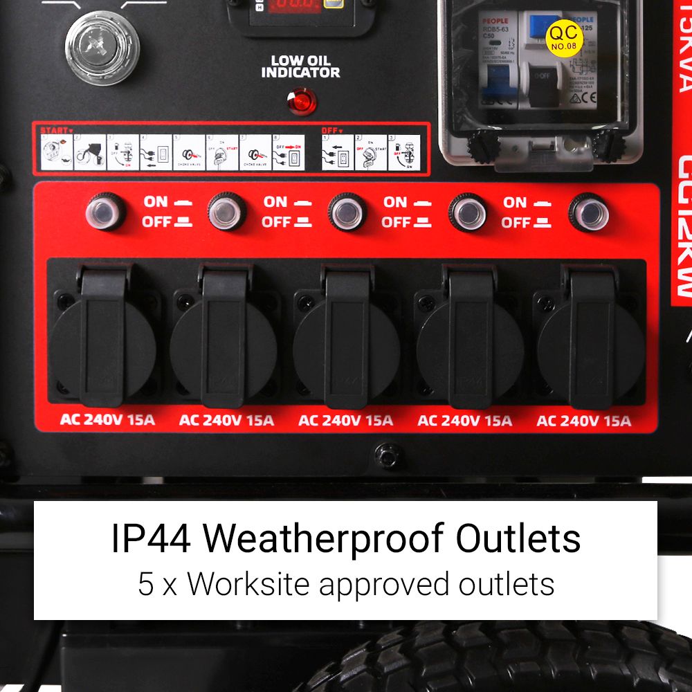 Gensafe GG15KVA 12kW Petrol Portable Electric Start Generator