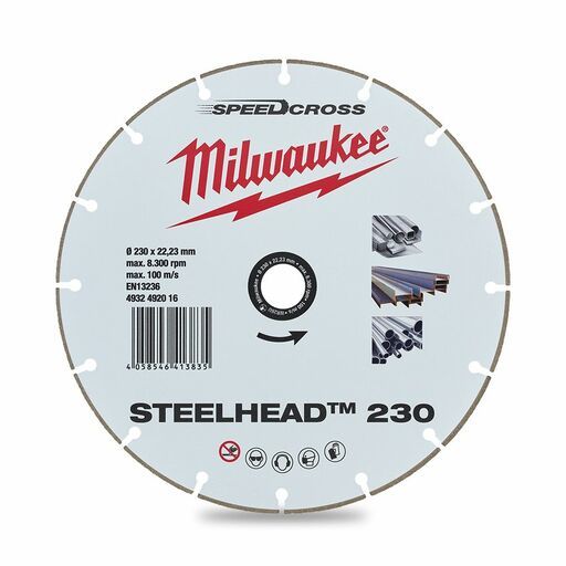 Milwaukee 4932492016 230mm (9") STEELHEAD Metal Diamond Cut-Off Blade