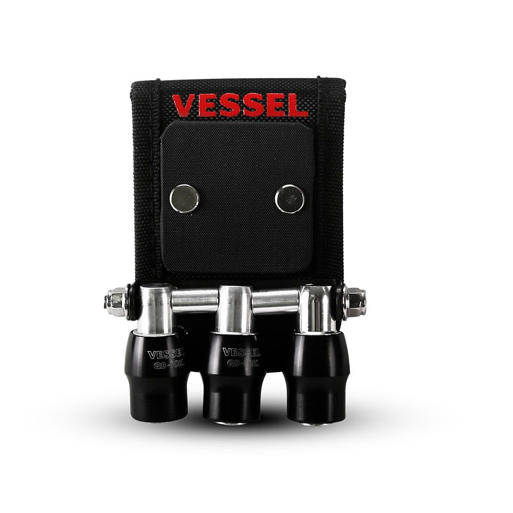 Vessel QB-10MB3K (220792) Quick Catcher Triple Holder with Magnet (Black)