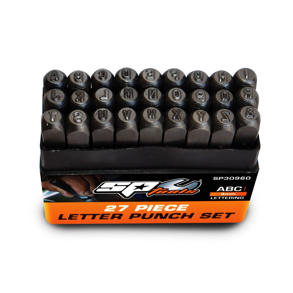 SP Tools SP30960 27pce 3mm Letter Punch Set