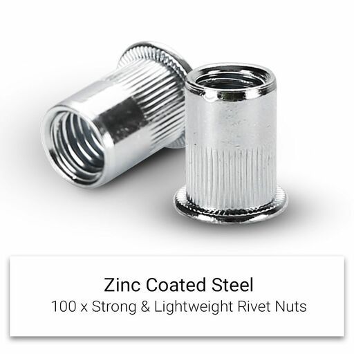 Sparrow SRS100 100pce Zinc M6, M8, M10, M12 Rivet Nut Set