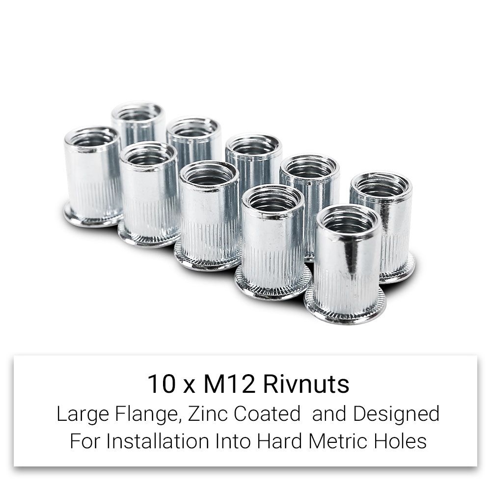 Sparrow SRS100 100pce Zinc M6, M8, M10, M12 Rivet Nut Set