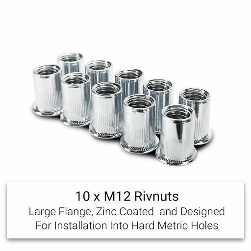 Sparrow SRS100 100pce Zinc M6, M8, M10, M12 Rivet Nut Set