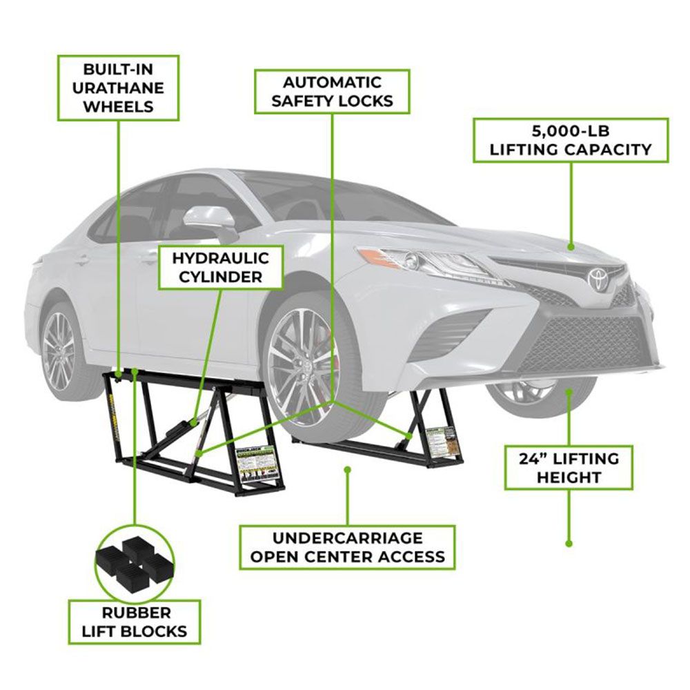 QuickJack 5000TL-208-240V 2.2 ton 240V Portable Car Lift System