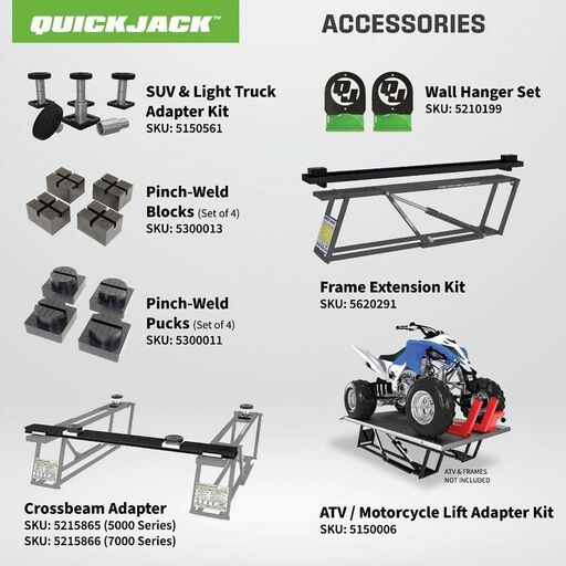 QuickJack 7000TL-208-240V (5175642) 3.2 Ton 240V Portable Light Duty Truck and Passenger Car ...