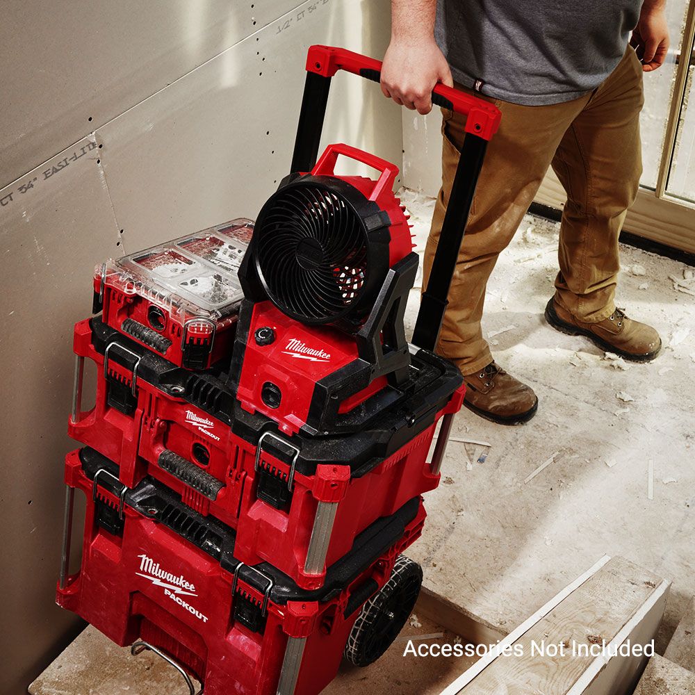 Milwaukee M18AF20 18V 240V/AC PACKOUT Cordless Jobsite Fan - Skin Only