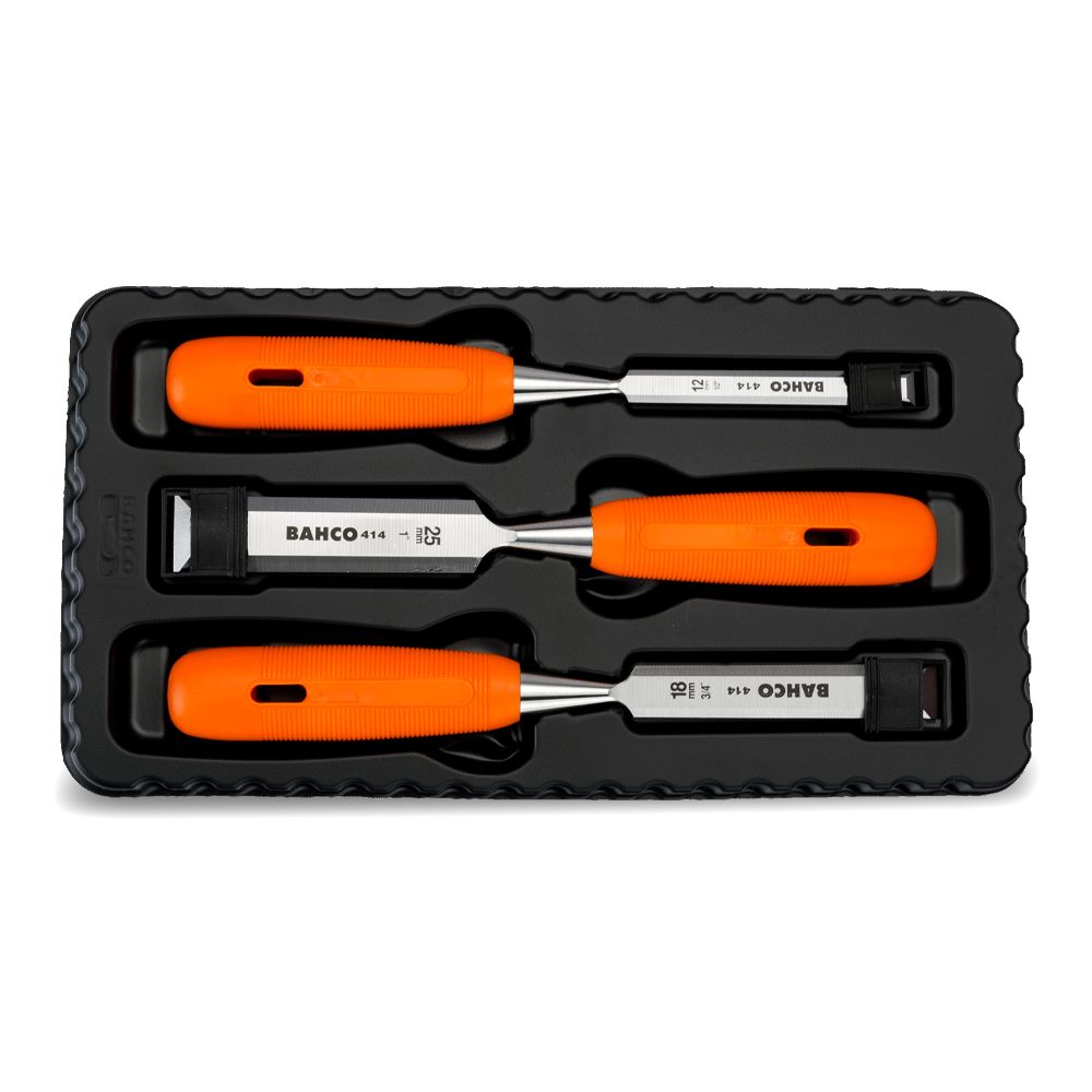 Bahco 414-S3-EUR 3pce Chisel Set with Polypropylene Handle