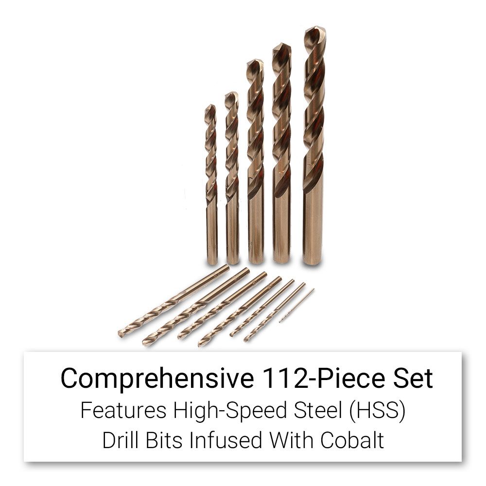 Xtorque XCD112 112pcs M35 Metric Cobalt Drill Bit Set