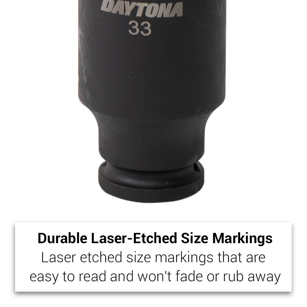 Daytona DLS3012 30mm x 200mm long 1/2" Drive 6 Point Extra Long Deep ...
