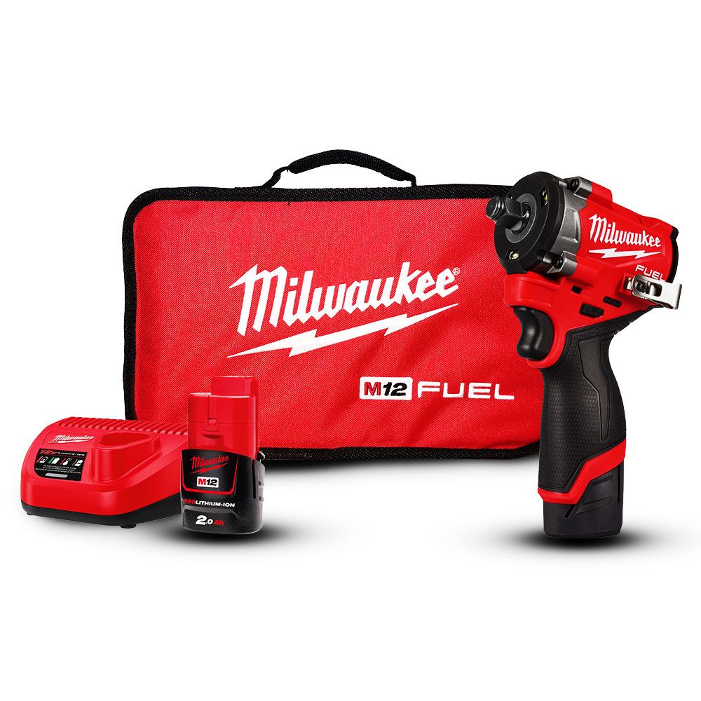 Milwaukee M12FIW2F12202B 12V FUEL 1/2" Stubby Impact Wrench with ...