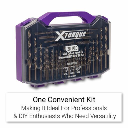 Xtorque XCD200 200pce M35 Metric & Imperial Cobalt Drill Set