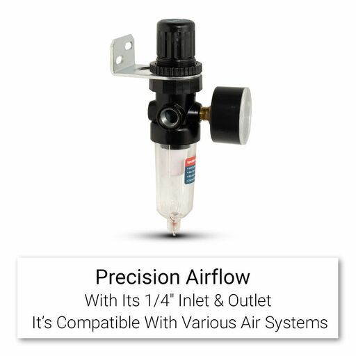 Chicago Air CALFPC14 1/4" AirLine Filter Regulator With Gauge ...