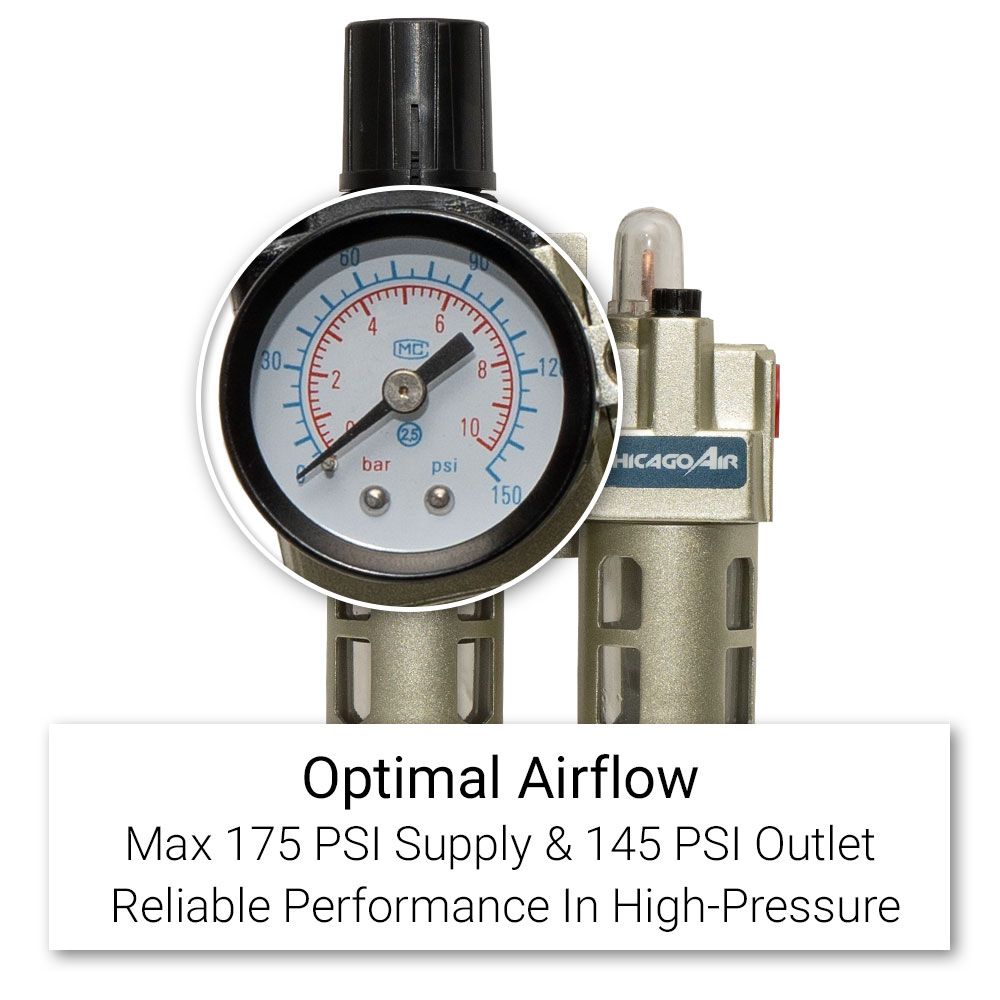 Chicago Air CAFRL14 1/4" Air Filter, Regulator & Lubricator Unit