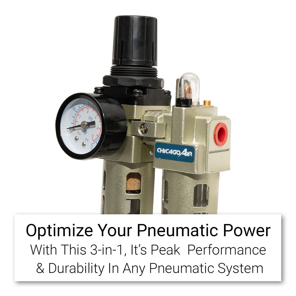 Chicago Air CAFRL14 1/4" Air Filter, Regulator & Lubricator Unit